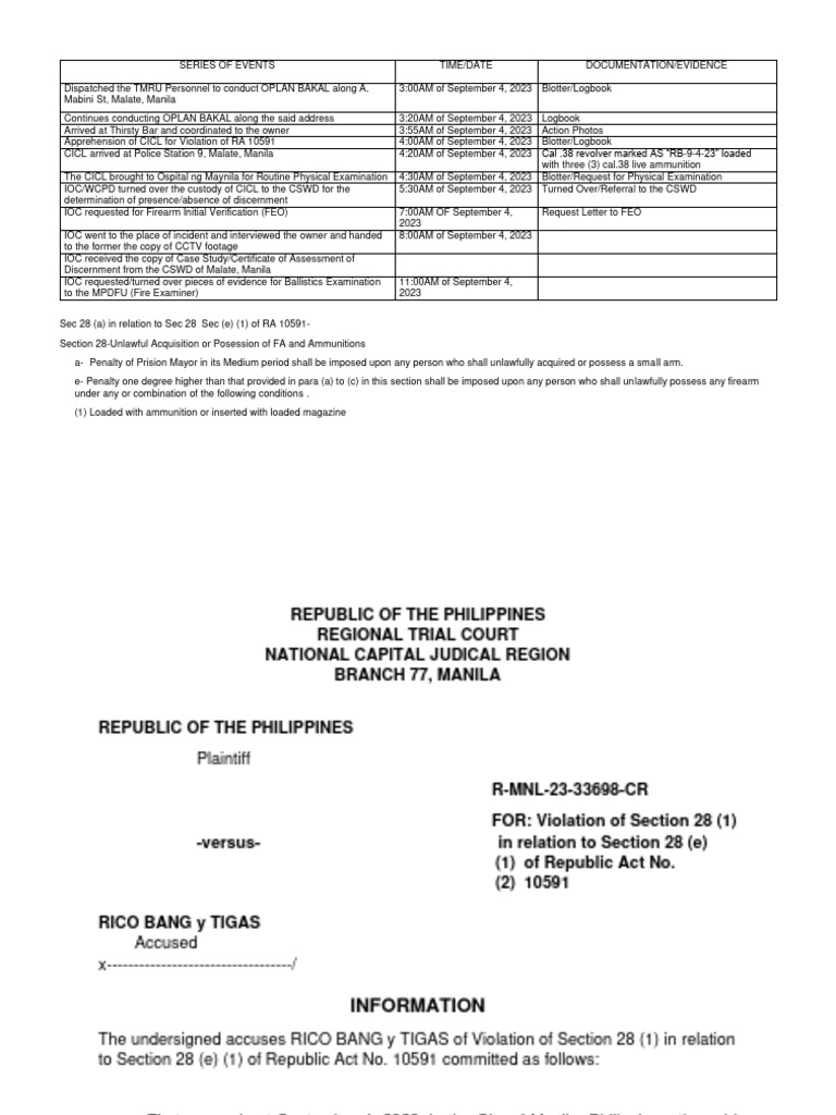 Ra 10591 Final Mock Trial Folder | PDF | Affidavit | Common Law