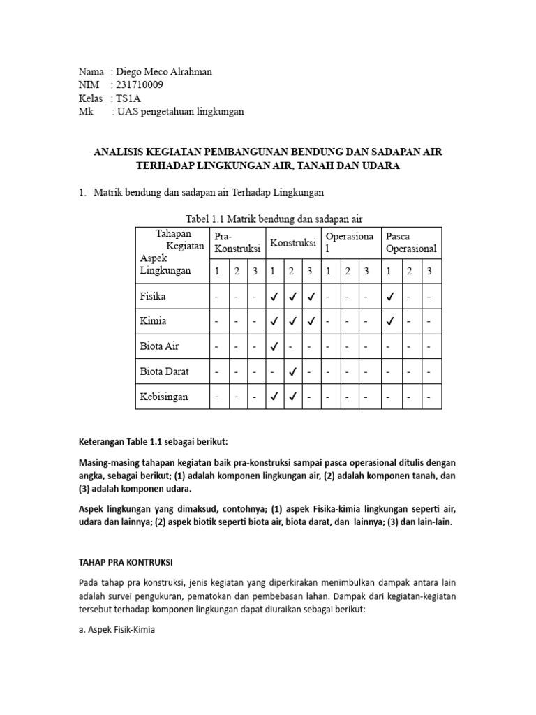 Uas Pengetahuan Lingkungan Diego Meco Alrahman | PDF
