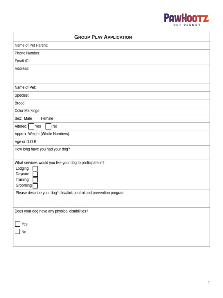Dog Evaluation Form 1234 2 | PDF