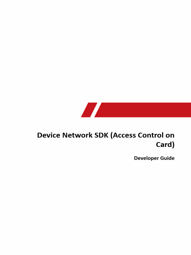 Device Network SDK (Access Control On Card) | PDF | Access Control | Authentication