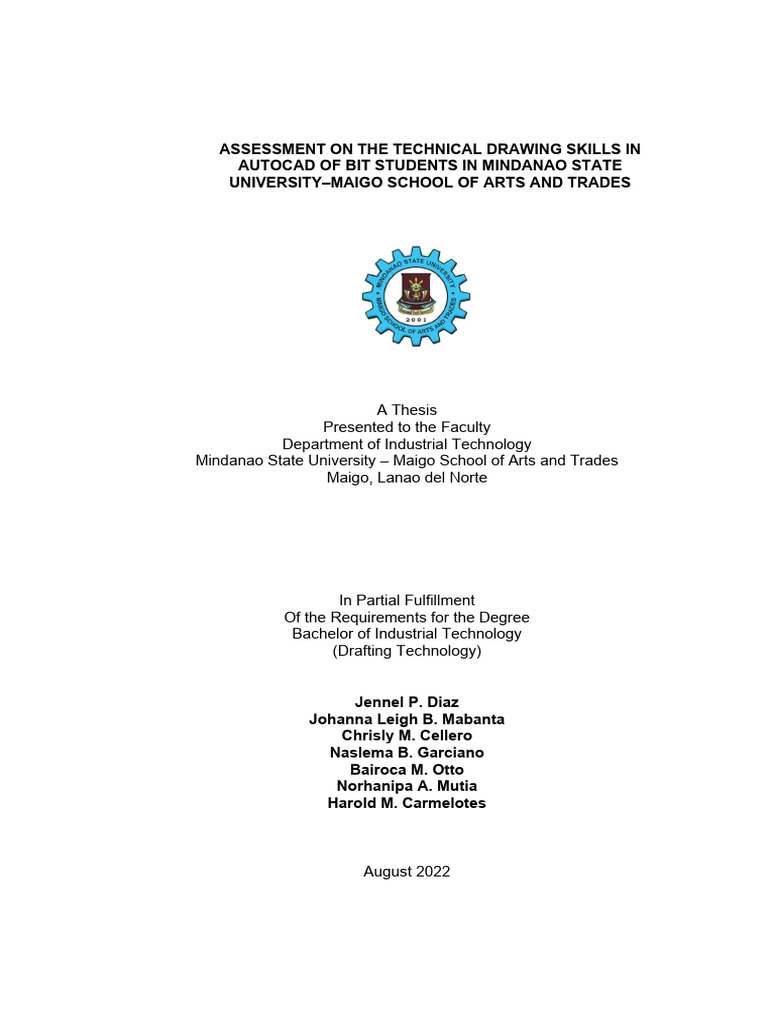 Final Thesis Assesment in Tecnical Drawing Skills2.0 | PDF | Technical ...
