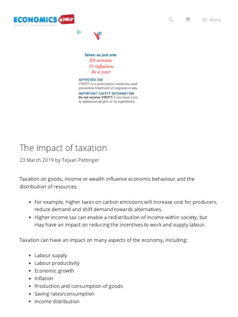 The Impact of Taxation - Economics Help | PDF | Taxes | Tax Incidence