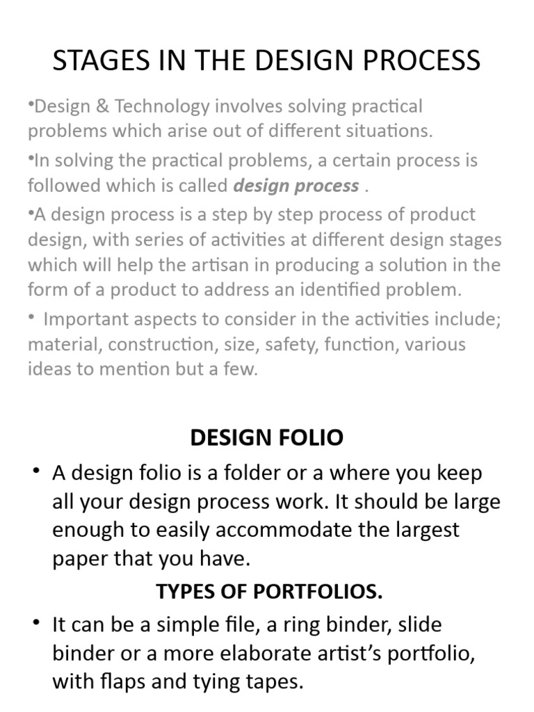Stages in The Design Process | PDF