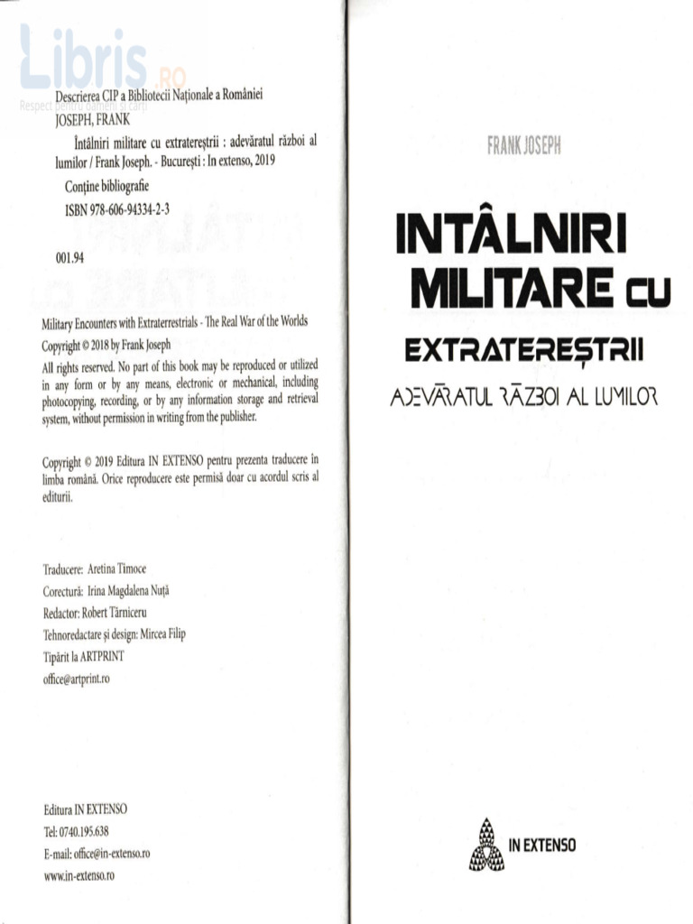 Intalniri Militare Cu Extraterestrii - Frank Joseph | PDF