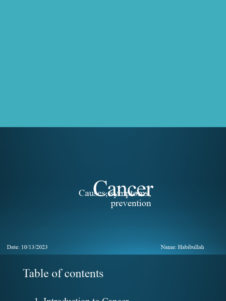Cancer Presentation | PDF | Cancer | Mutation