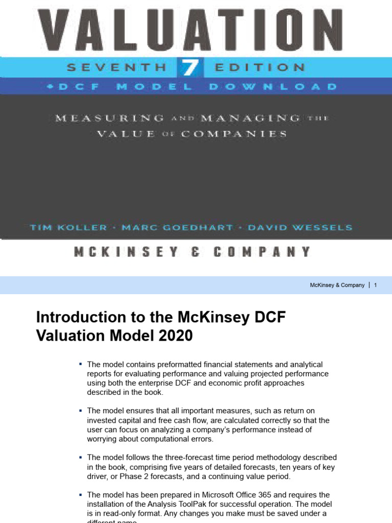 McKinsey DCF Valuation Model Overview | PDF | Finance & Money Management