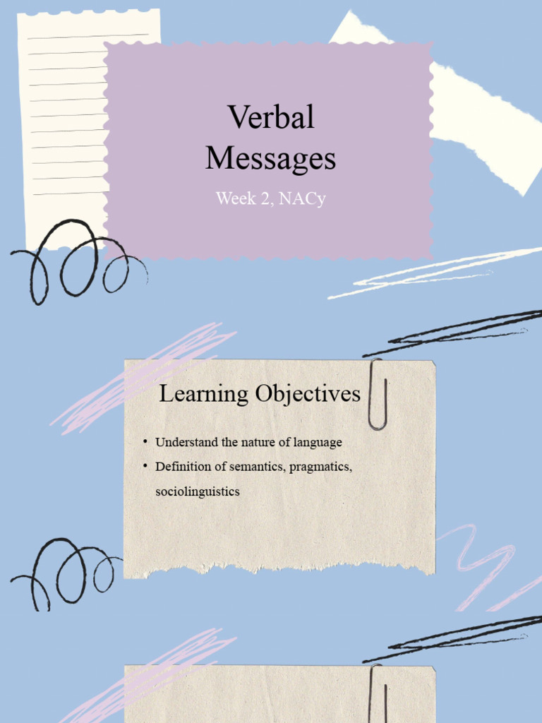Eng 111 Verbal Messages | PDF