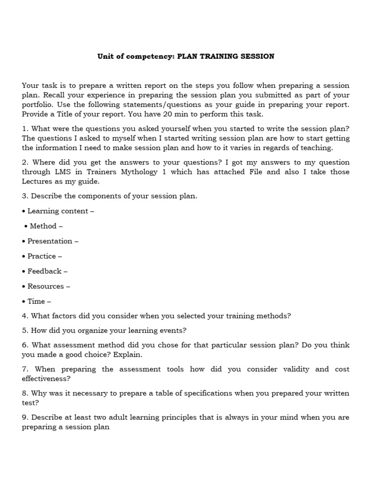 Guide in Writting Seesion Plan. | PDF | Career & Growth | Business