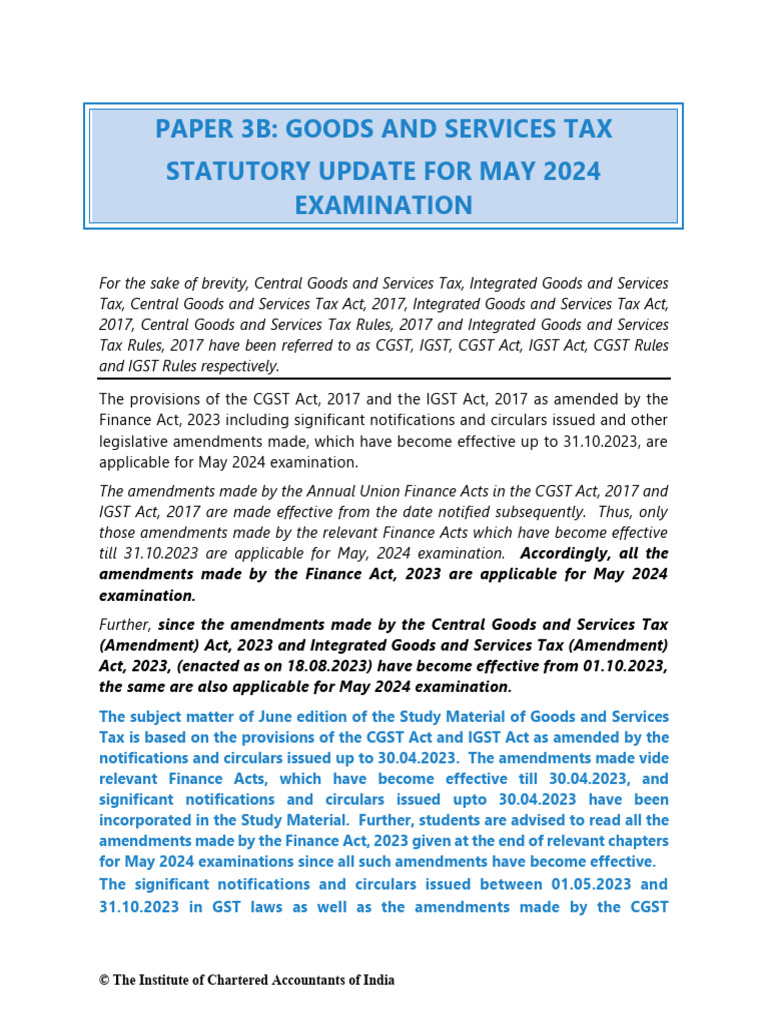 Statutory Update For GST | PDF | Guarantee | Gambling