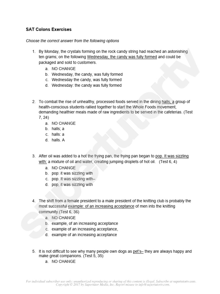Colons WS | PDF | Language Arts & Discipline | Wellness
