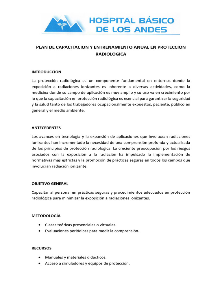 Capacitación Anual en Protección Radiológica | PDF | Protección de radiación | Creación de capacidad