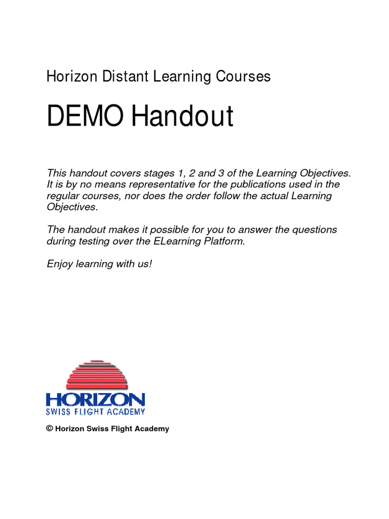Demo Handout | PDF | Flight Control Surfaces | Atmosphere Of Earth