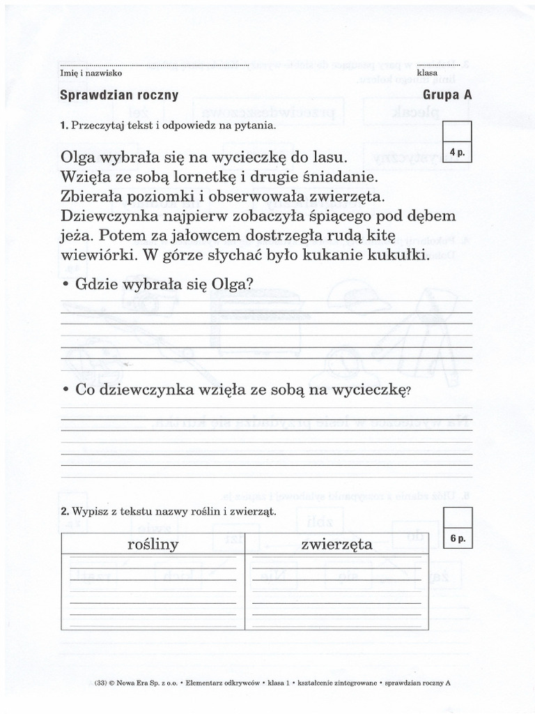 Sprawdzian Jezyk Polski | PDF