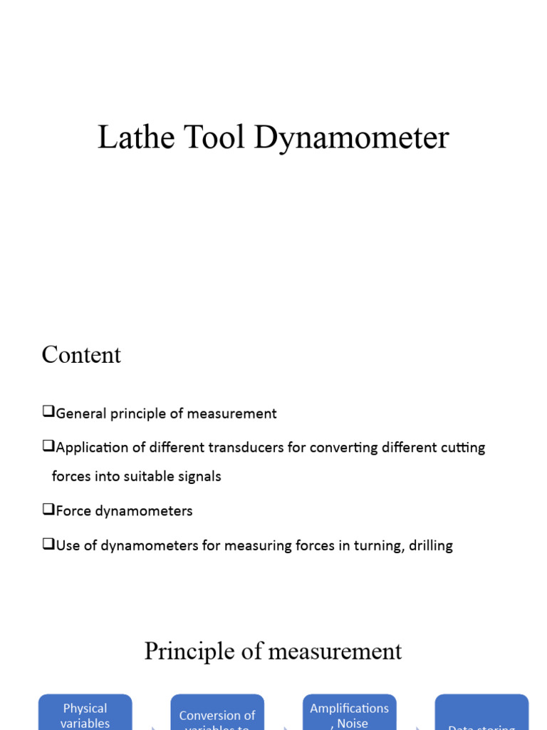 Lathe Tool Dynamometer | PDF