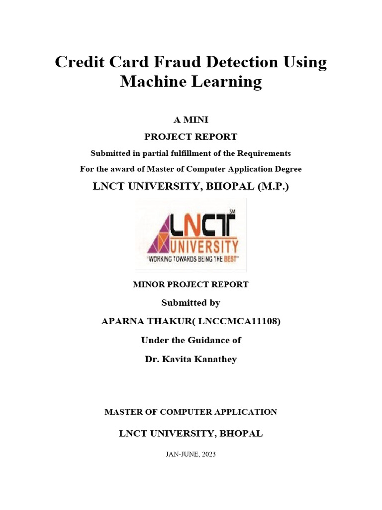 Credit Card Fraud Detection Using Machine Learning | PDF | Outlier | Machine Learning