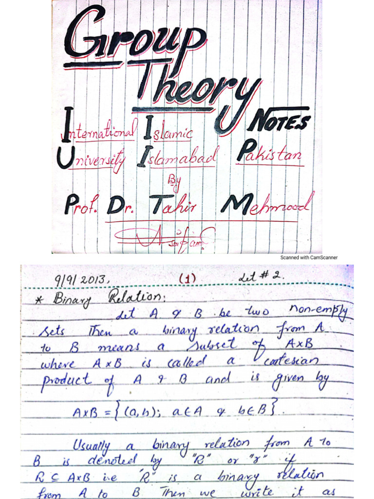 6357b7f1a9454 Group Theory Notes Pure Mathematics B.SC M.SC ...