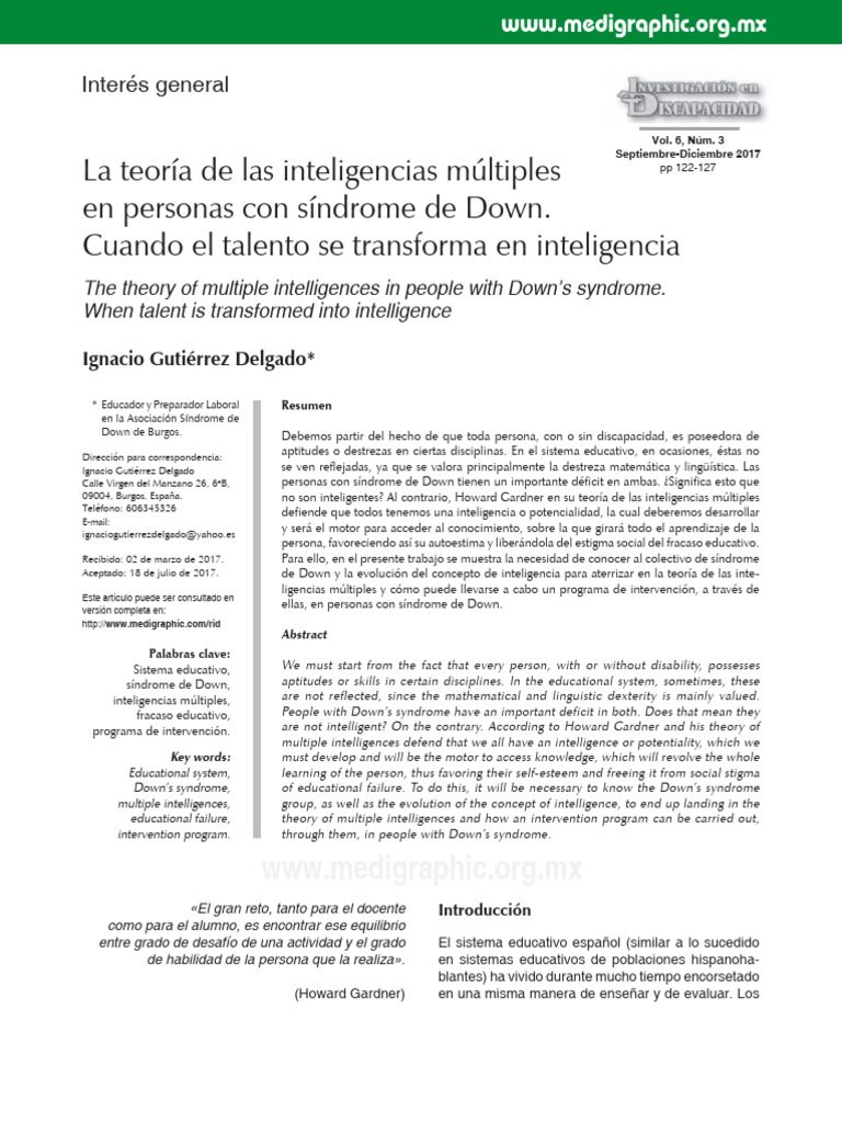 Teoria de Las Inteligencias Multiples. Gardner | PDF