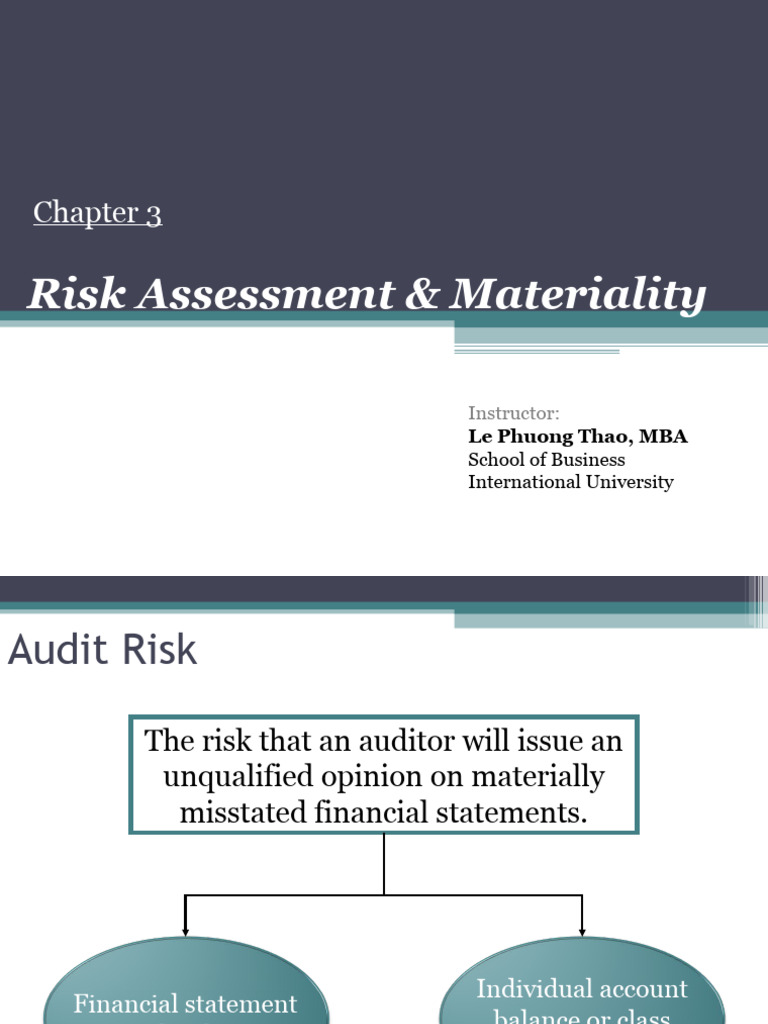 LECTURE 2 Chapter 34 Risk Assessment Materiality | PDF | Business ...