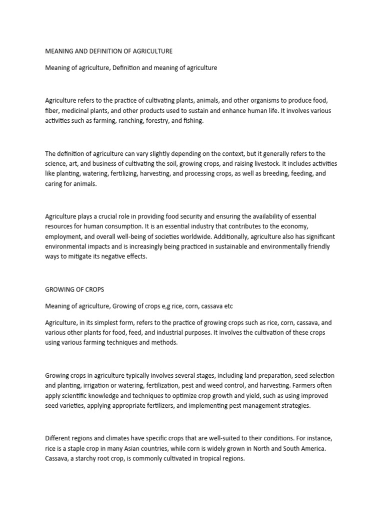 Agriculture Primary Four | Download Free PDF | Agriculture | Textiles