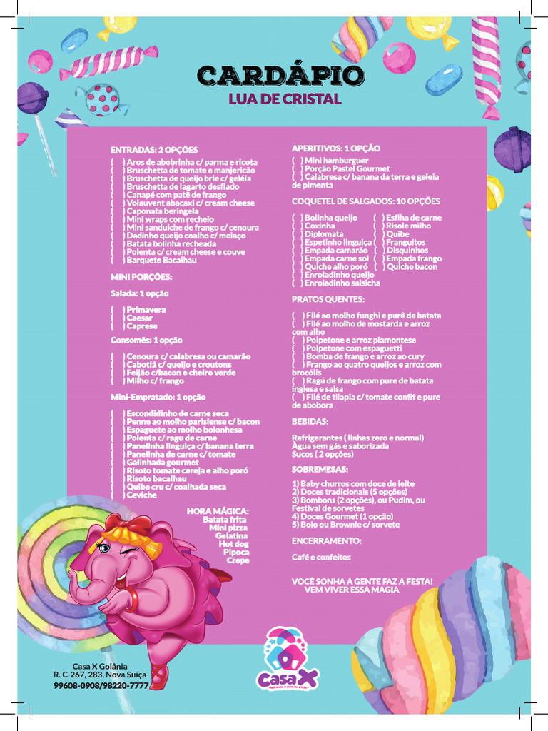 Cardapio Lua de Cristal | PDF