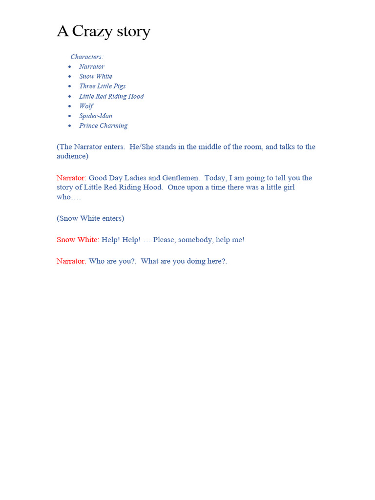 Little Red Riding Hood: A Crazy Tale | PDF | Art | Mystery, Thriller ...
