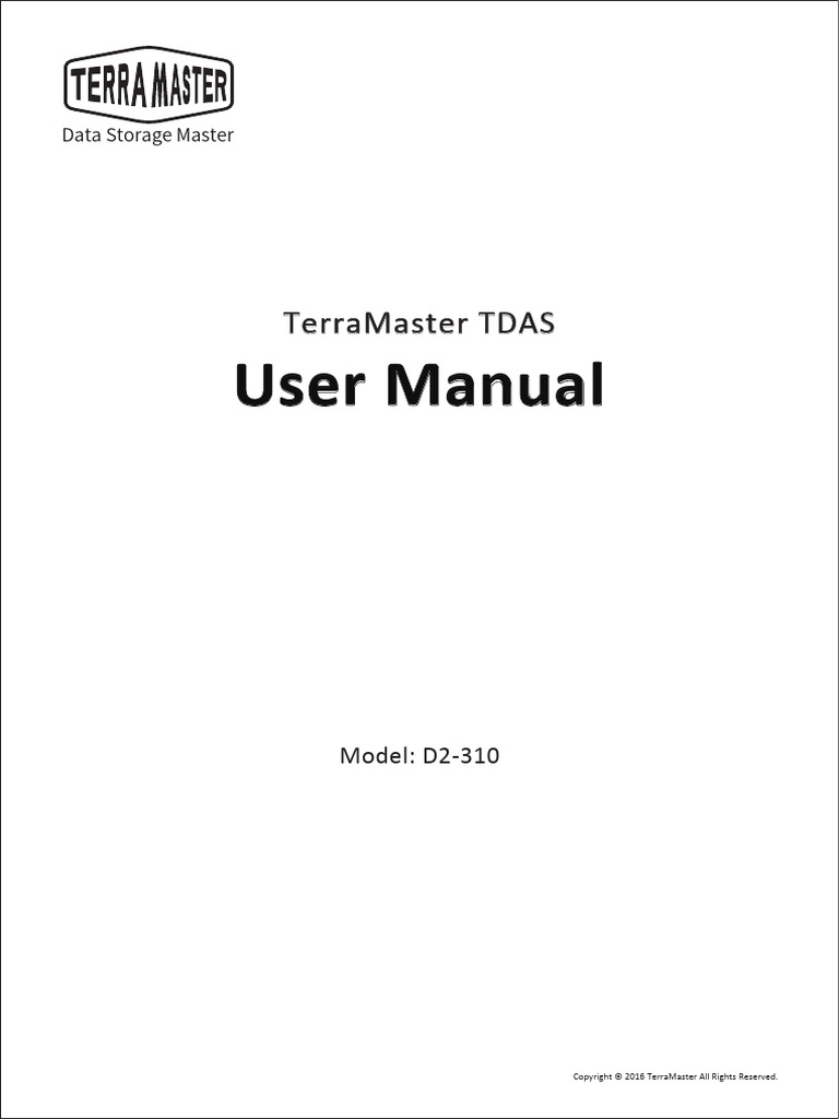 TerraMaster TDAS D2-310 User Manual | PDF