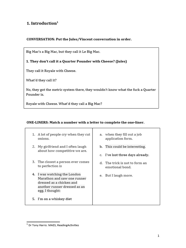 Reading Activities | PDF | Health Care