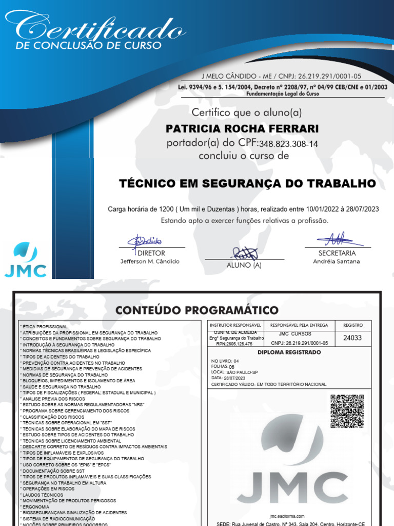 Certificado TST Patricia | PDF