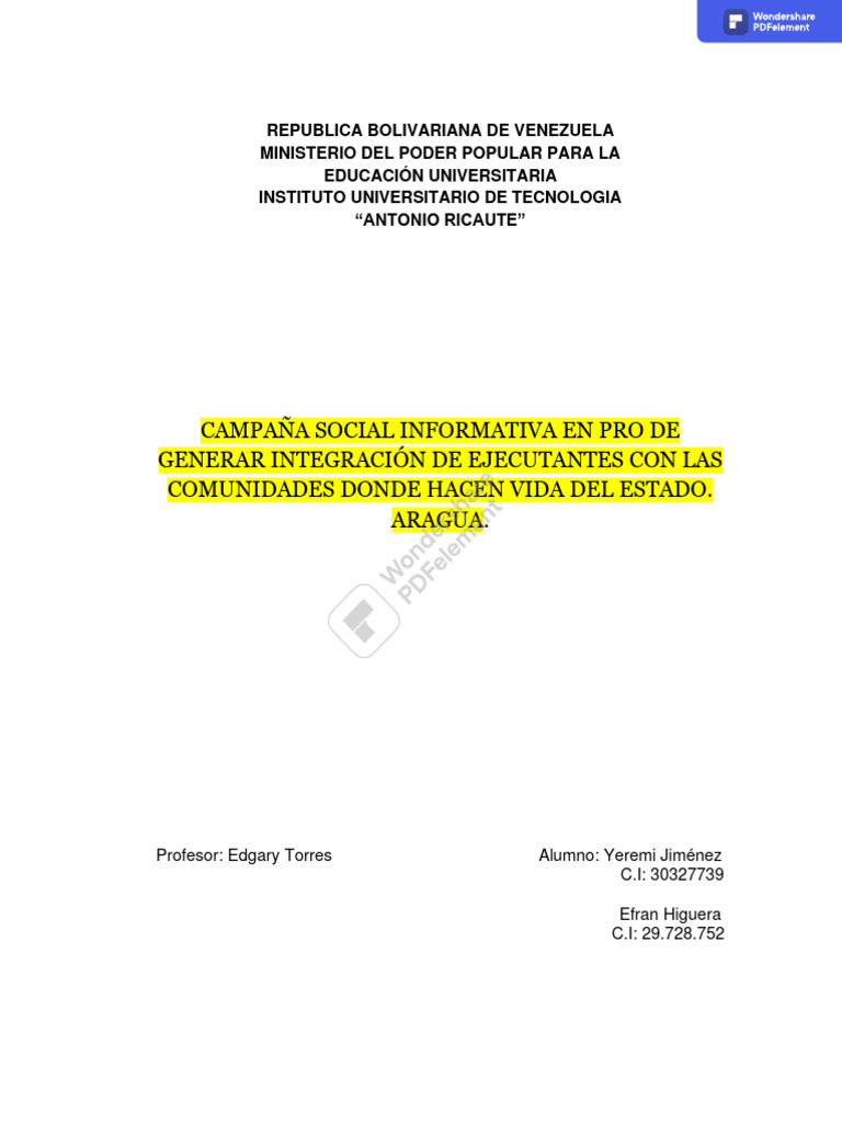 Evaluación 5 Efran Higuera Yeremi Jímenez | PDF | Educación más alta ...