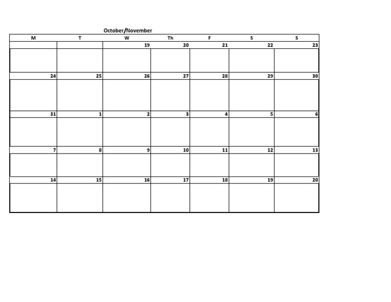OctNov Calendar | PDF