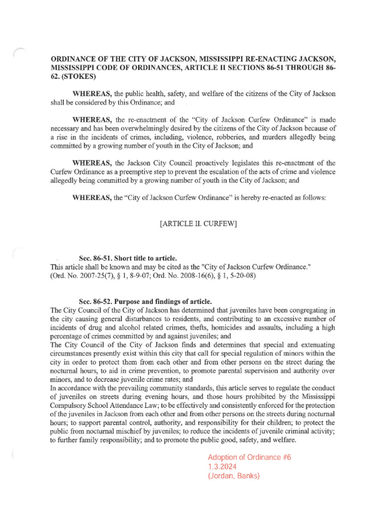 Curfew Ordinance | PDF