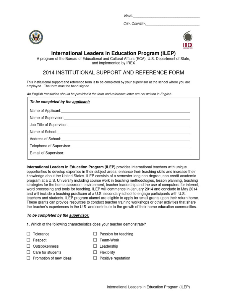 Ilep Form | PDF | Teachers | Teaching