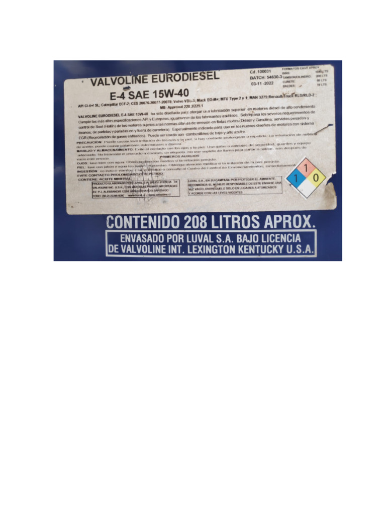 Aceite 15w40 Pdf