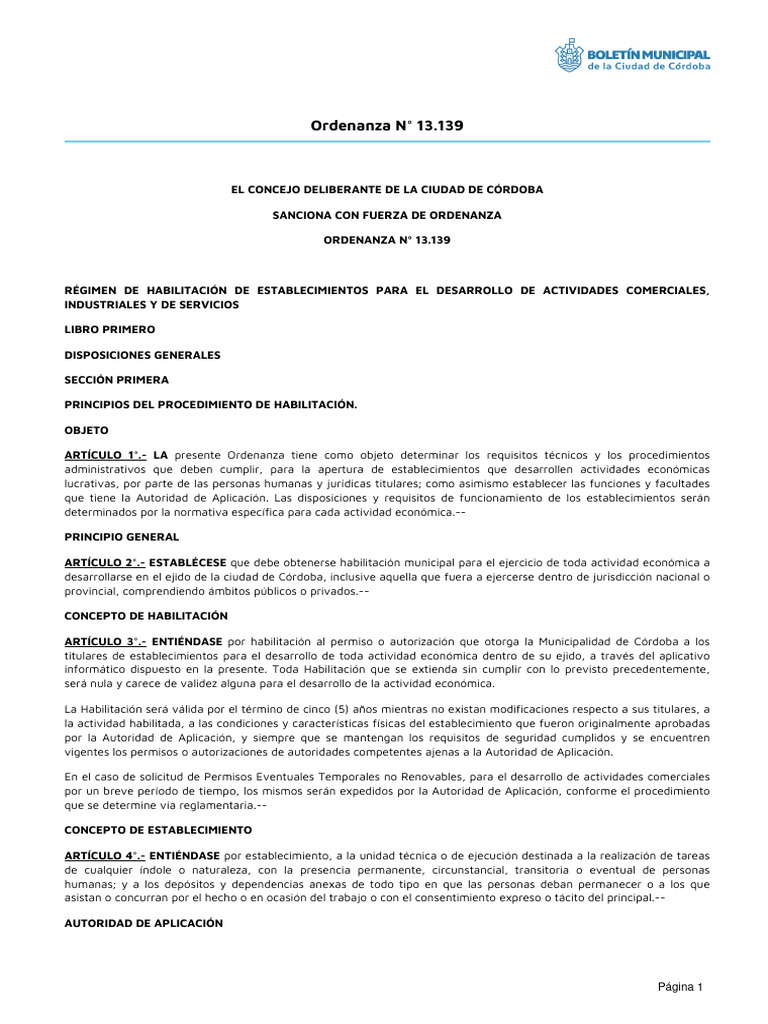Ordenanza N 13.139 | PDF | Alimentos | Código de construcción