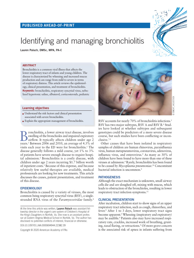 Identifying and Managing Bronchiolitis | PDF