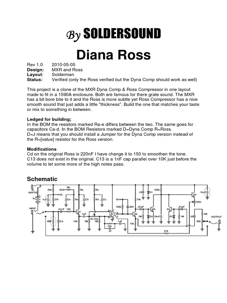 Dyna Comp & Ross Compressor Clone Guide | PDF | Electrical Components ...