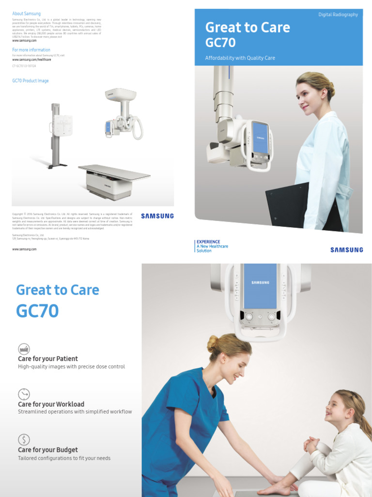 Samsung Gc70 Digital Radiography System | PDF | Samsung Electronics ...
