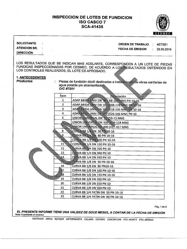 Cesmec SCA-41435 Fe | PDF