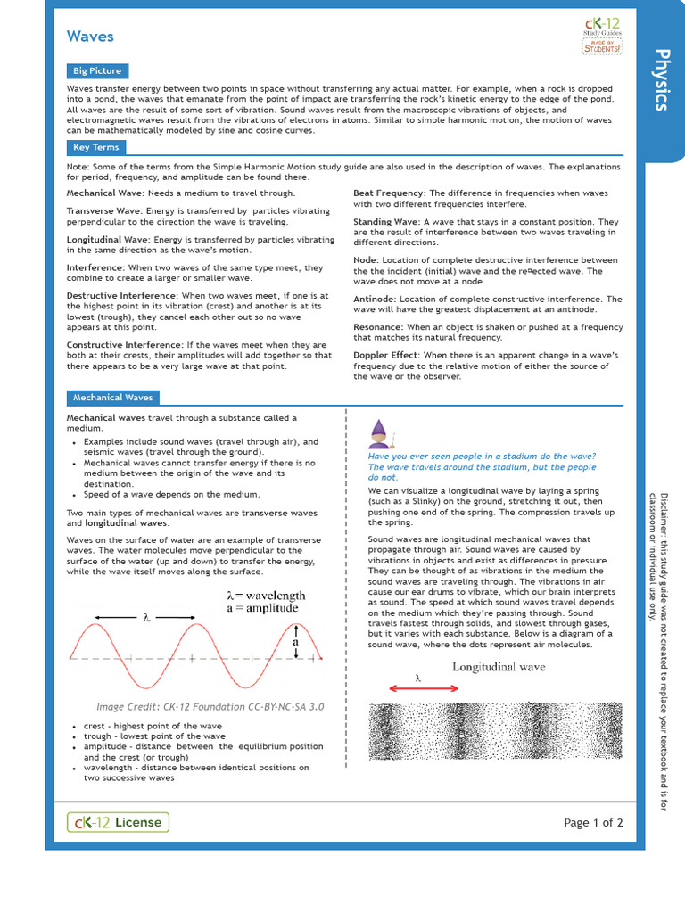 Waves Study Guide | PDF