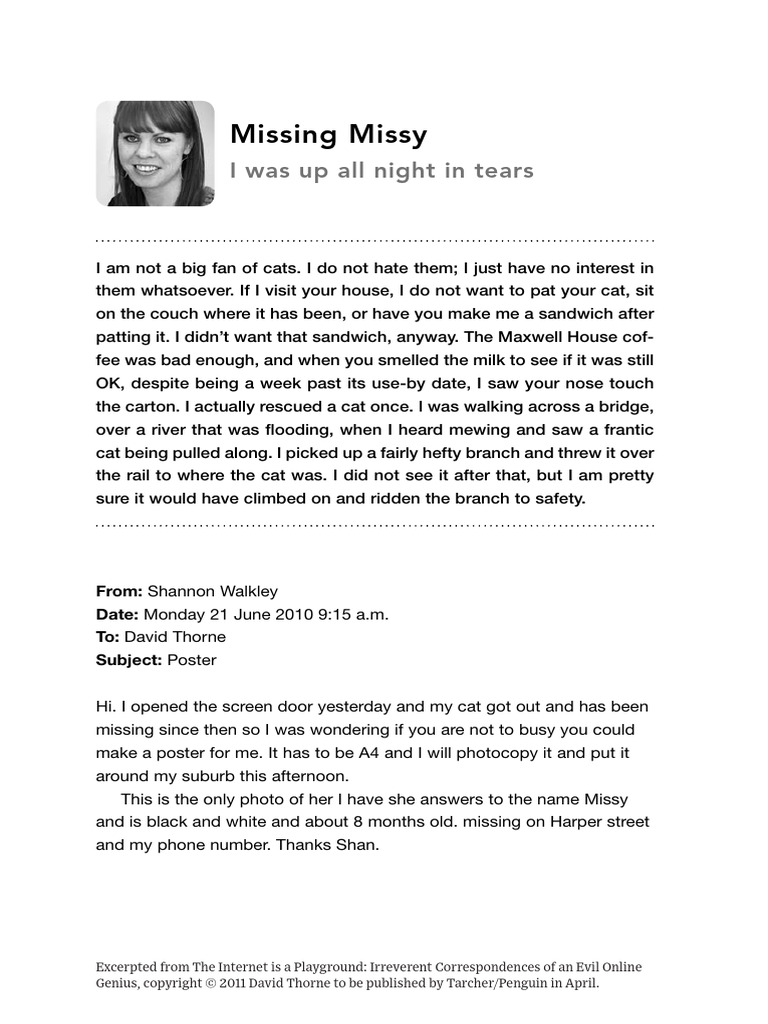 Missing Missy | PDF