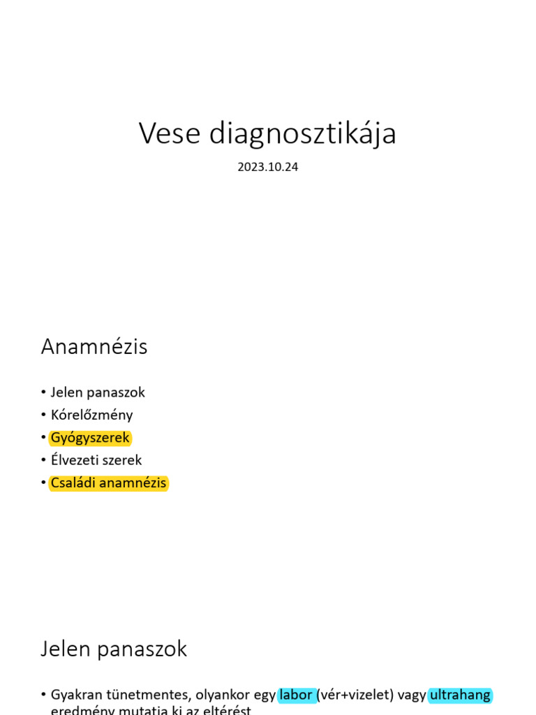 Diagnosztikus Eljárások Nefrológiában Fizikális Vizsgálat ...