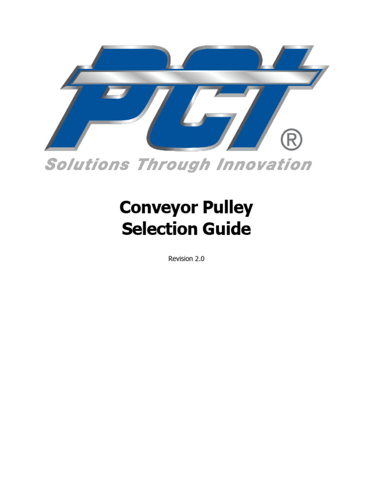 PCI Pulley Selection Guide 2023 | PDF | Belt (Mechanical) | Axle