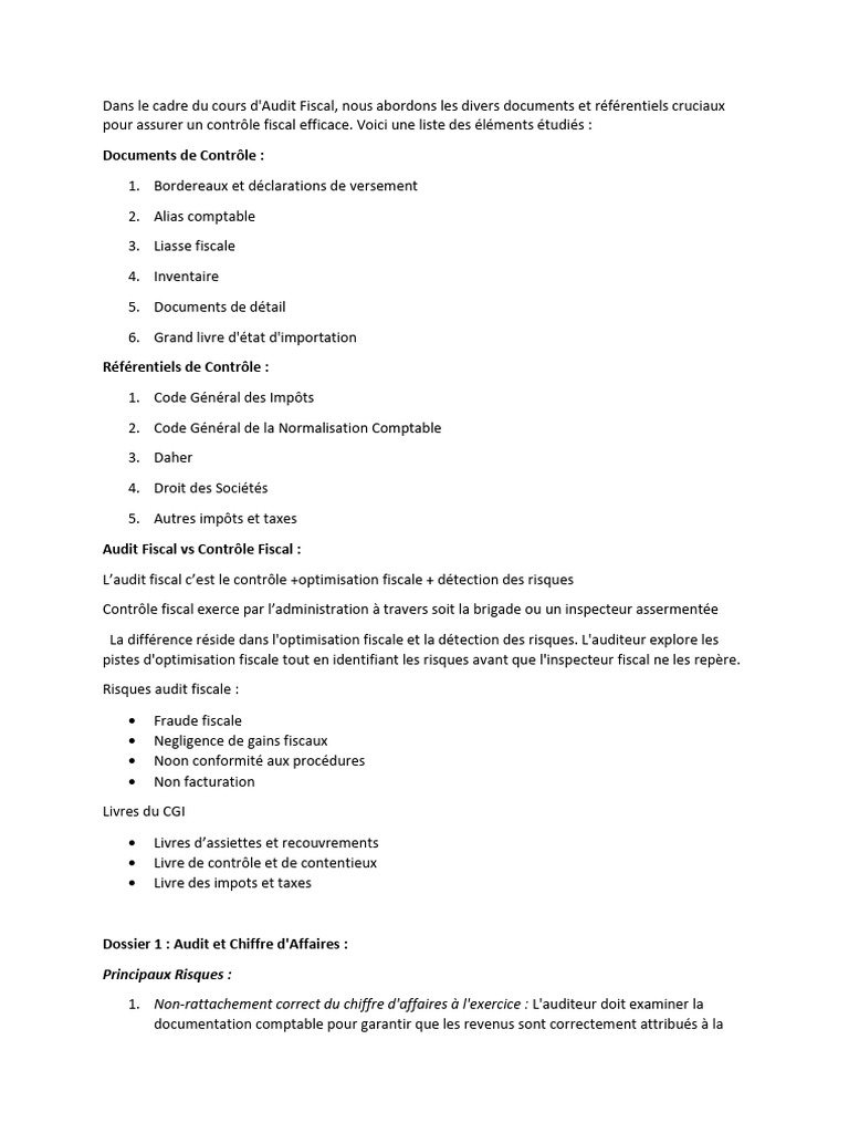 Audit Fisca Resume | PDF
