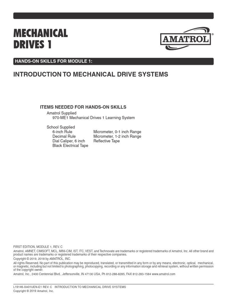 Introduction To Mechanical Drives 970-ME1 LAP1 | PDF