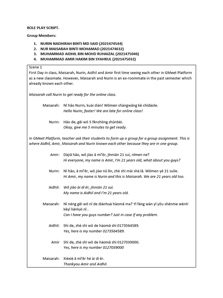 ROLE PLAY SCRIPT_UPDATED | PDF