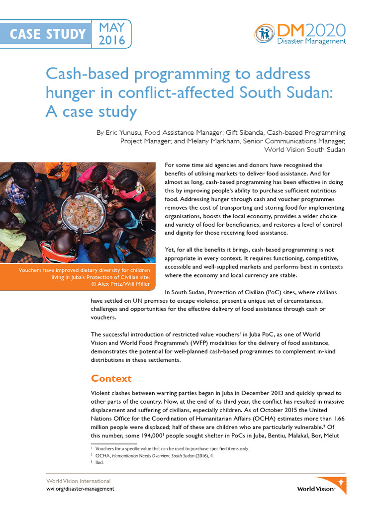 DM2020 Case Study-Cash-based Programming South Sudan-FINAL | Download Free PDF | World Food ...
