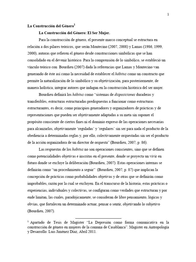 La Construcción Del Género | PDF