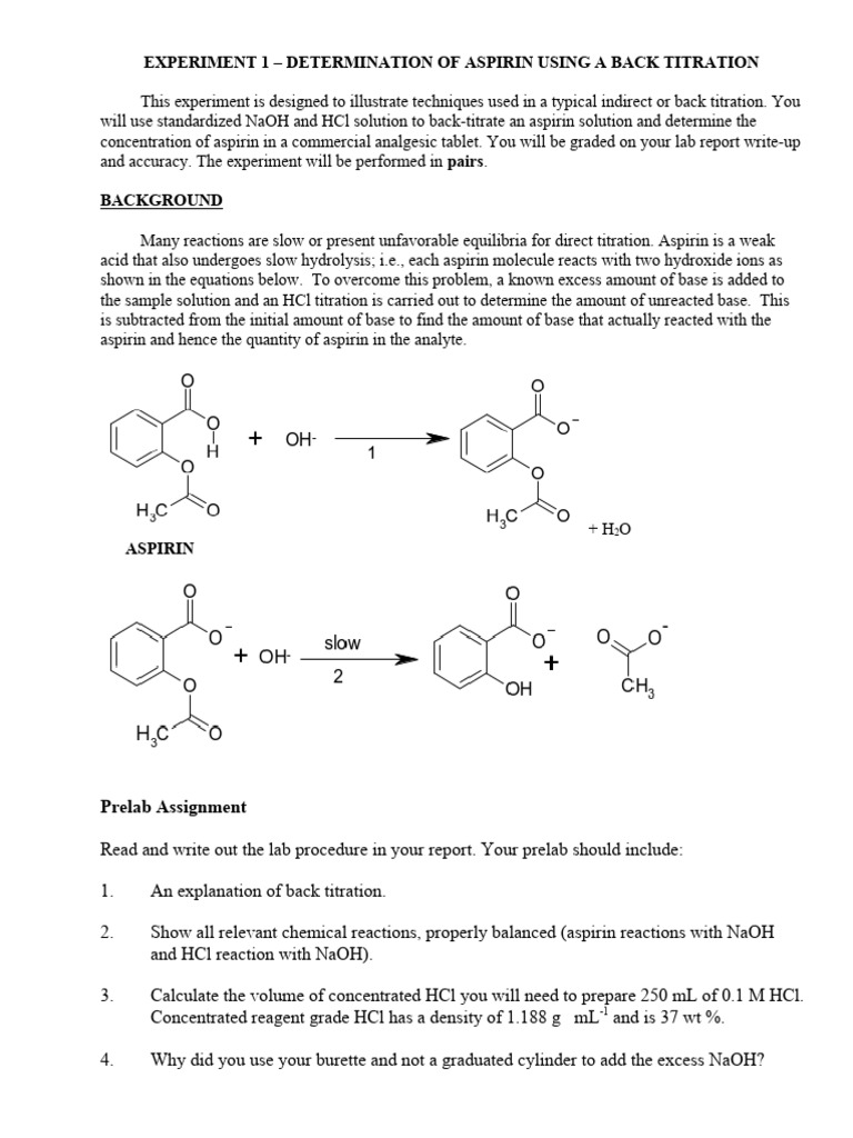 Chem 208H Exp 1 Rev | PDF | Titration | Chemistry