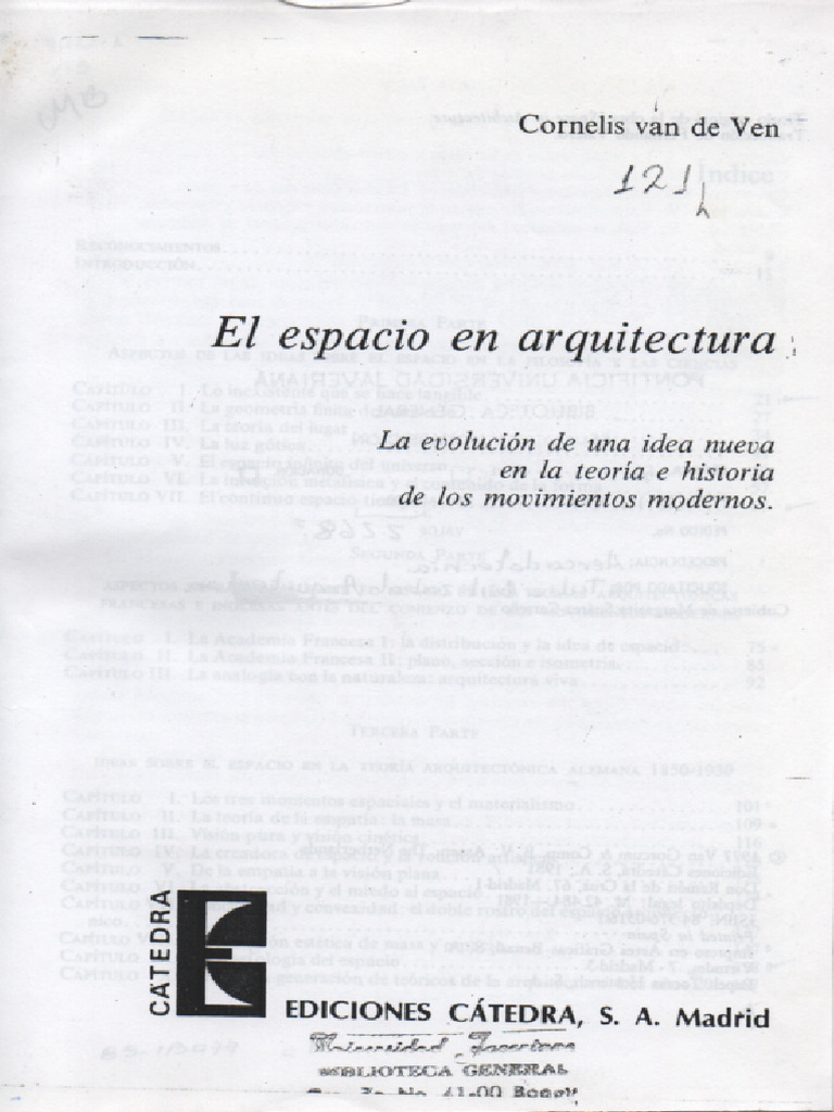 EL ESPACIO EN LA ARQ - Cap1 - Cornelis Van de Ven | PDF