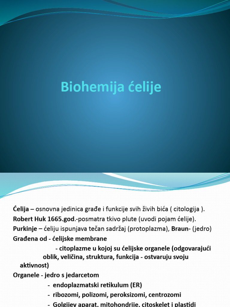 Biohemija Ćelije | PDF